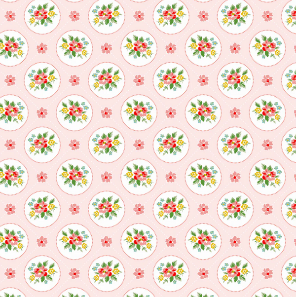 Matilda Fabric Collection, Miss Marie Pink, MA25117, Sold by the 1/2 Y ...