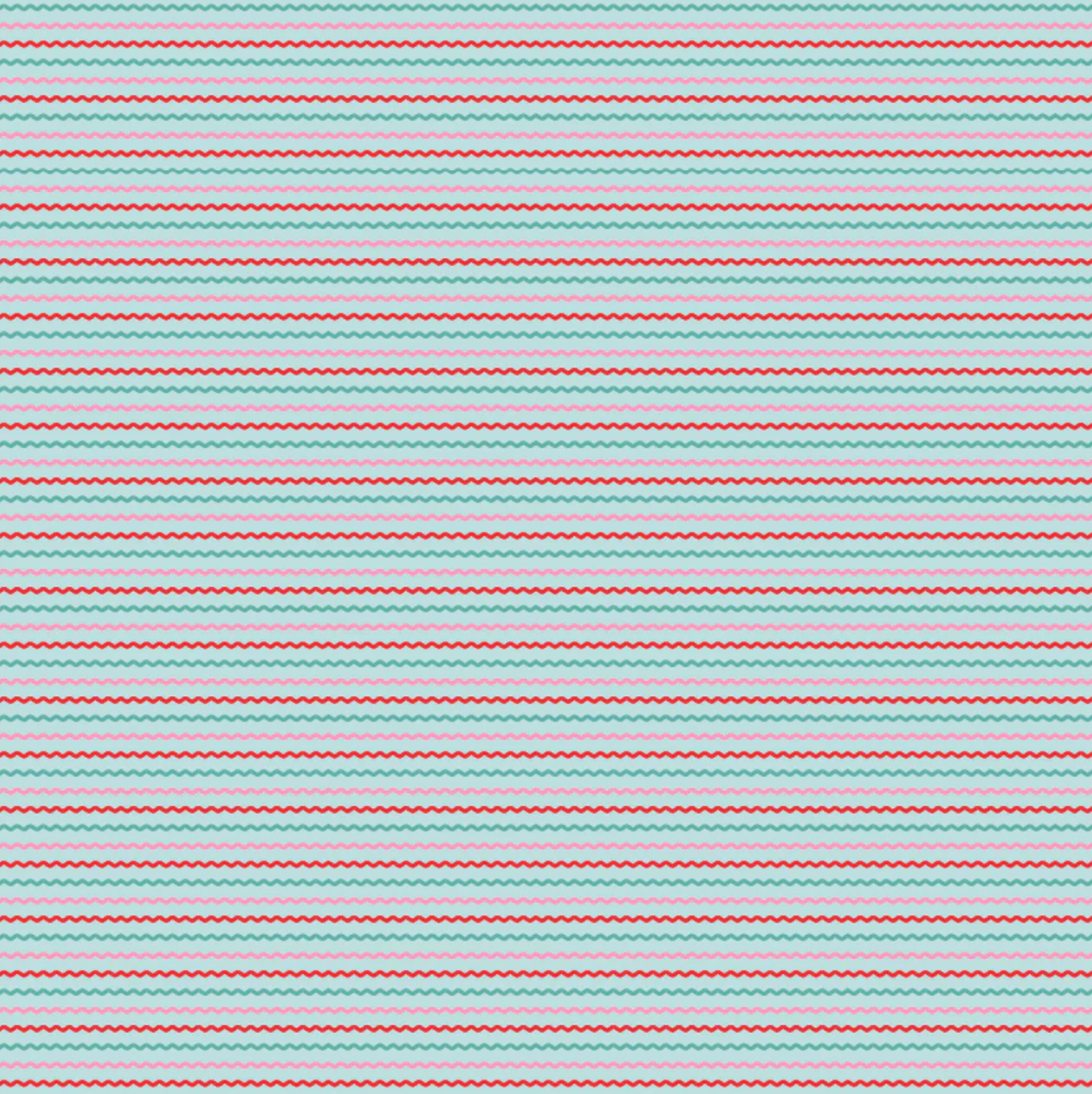 Smitten Chicken, Ric Rac Aqua, SN251111, Sold by the 1/2 Yard, PREORDE ...